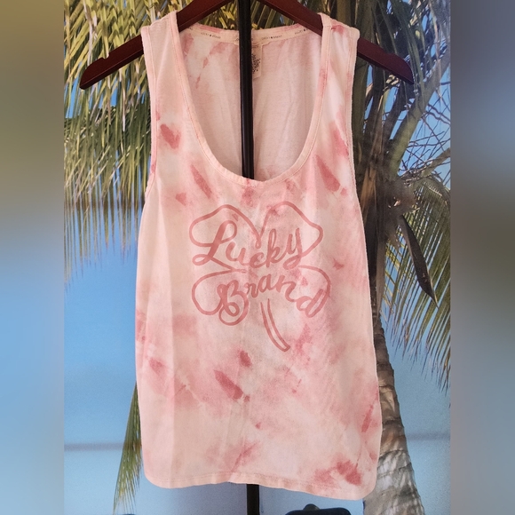 Lucky Brand | Tops | Lucky Brand Pink Tiedye Tank Top | Poshmark